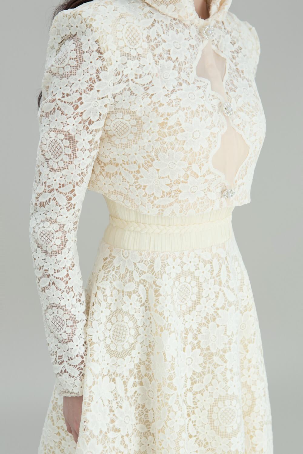 Sora Fit and Flare Camisole Lace Midi Dress | MEAN BLVD